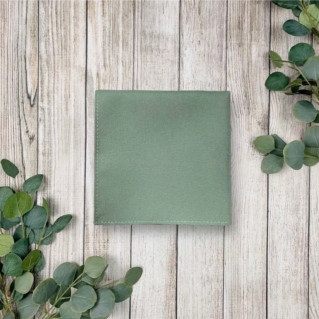 Sage Green Pocket Square, Dusty Sage Green Pocket Squares, Wedding ...