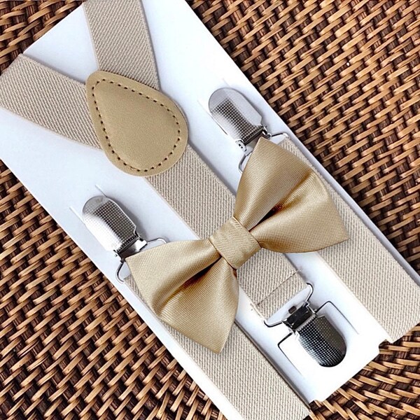 Beige Bow Tie - Etsy