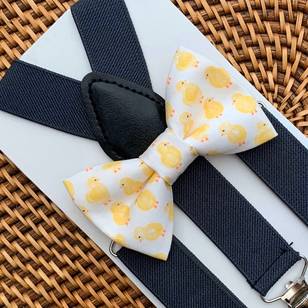 Chick Easter Bow Tie and Suspenders Set - Etsy