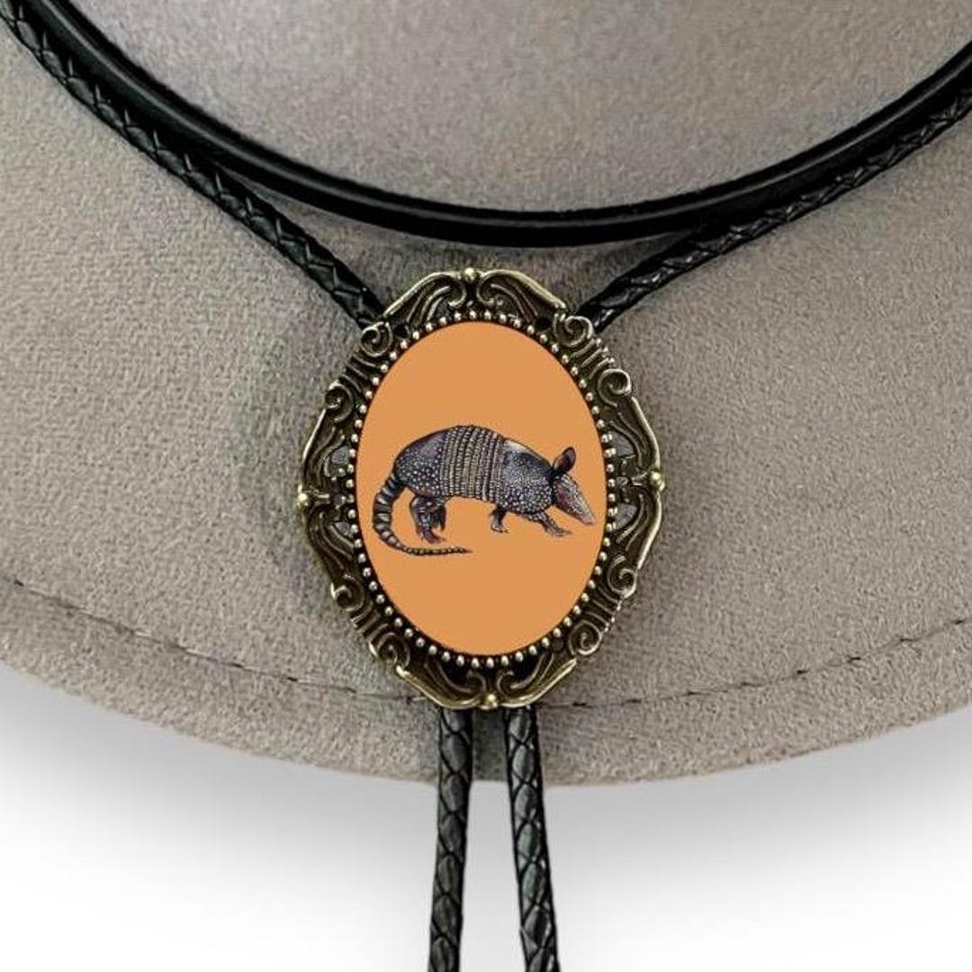 Bolo Tie With Armadillo Country Western Cowboy Tie, Western String Tie ...