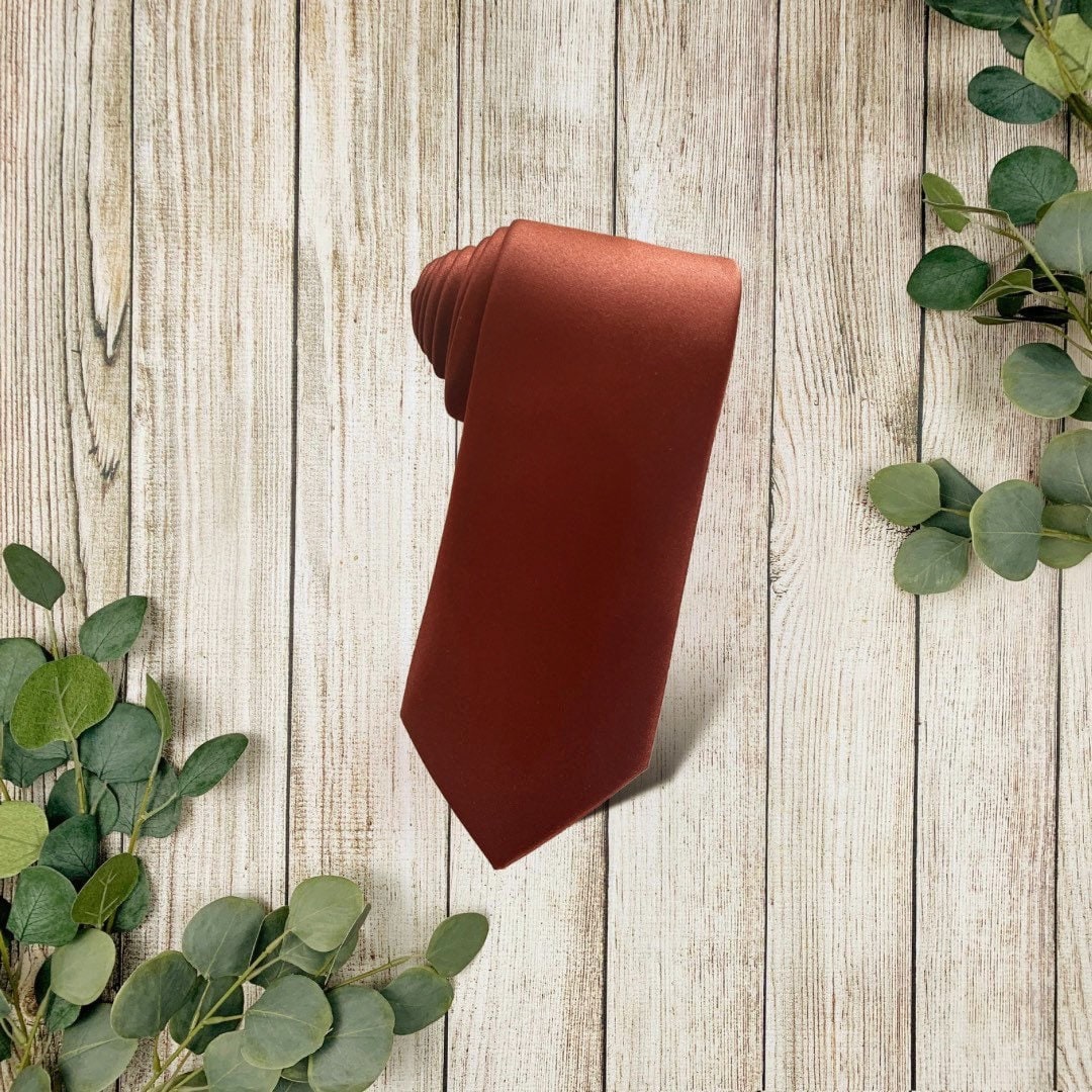 Terracotta Necktie, Boho Wedding, Burnt Orange, Rustic Wedding ...