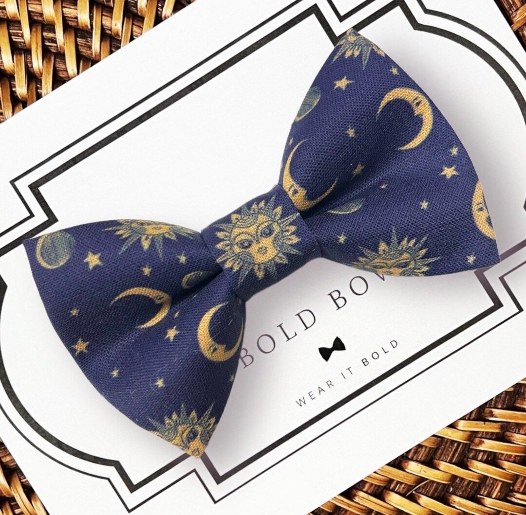 City of Starlight Sun Moon Stars Celestial Dog Bow Tie or Cat Bow Tie ...