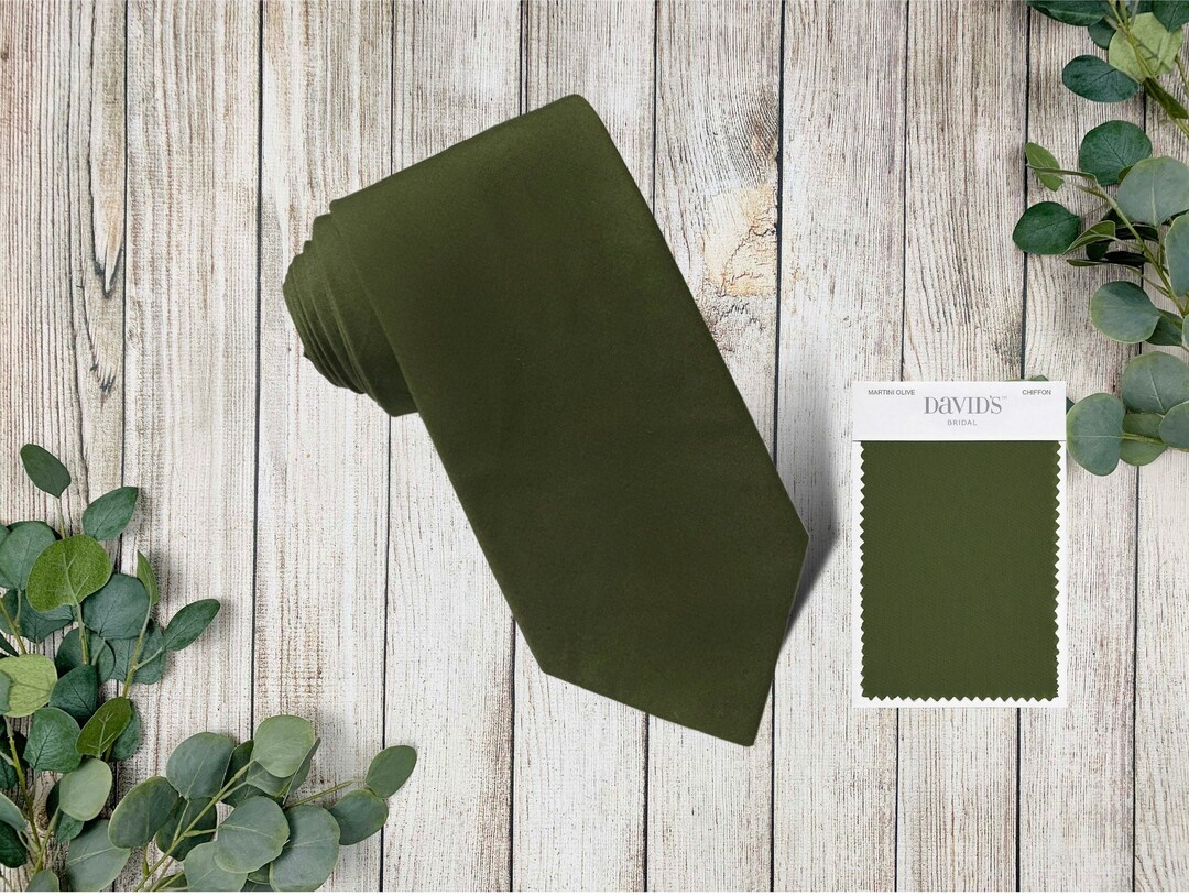 Olive Necktie for Weddings, Groomsman Gift, Groomsman Proposal, Olive ...