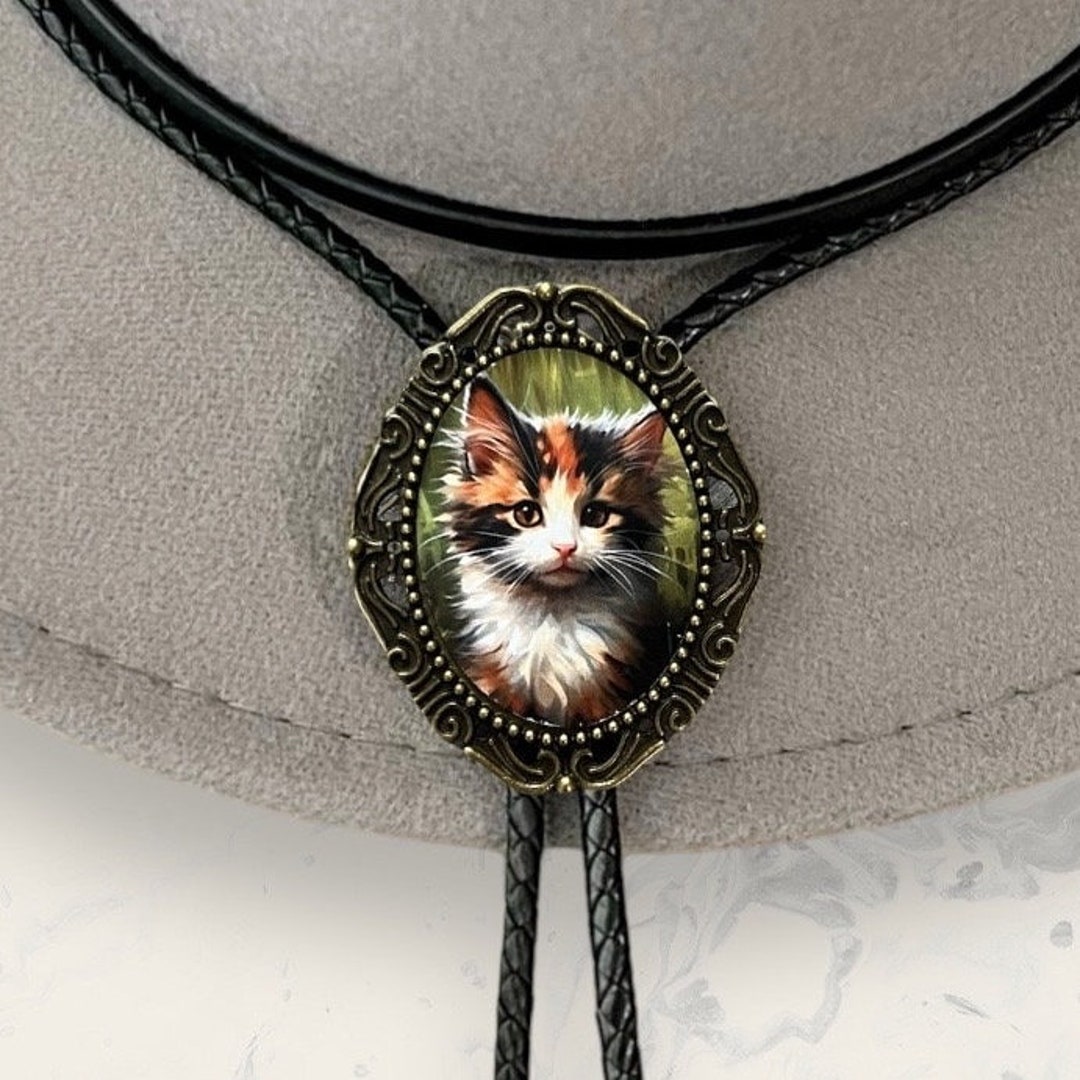 Cat Bolo Tie for Men and Women Bolo Ties– Western Leather Necktie, Bola ...
