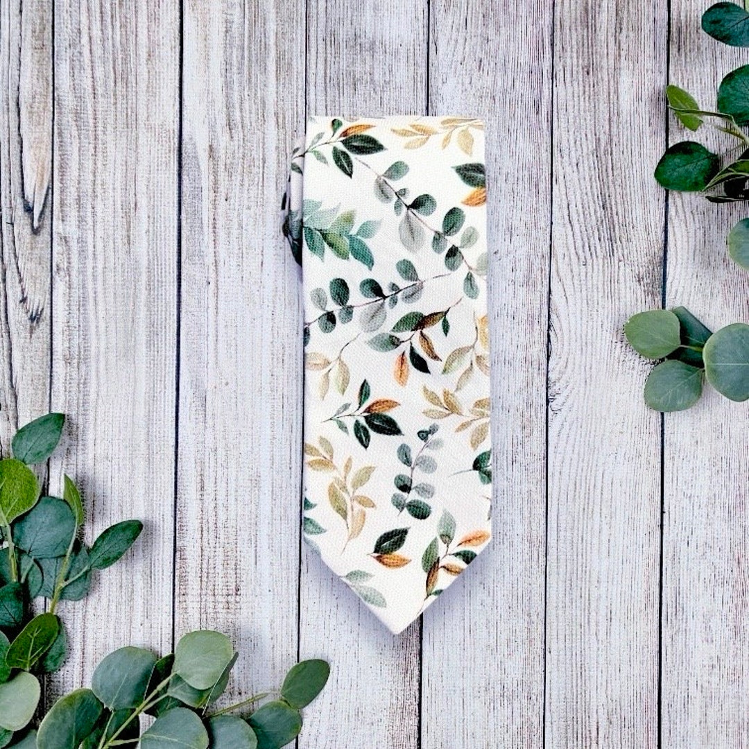 Sage Green Tie, Men’s Necktie for Weddings, Floral Sage Tie for ...