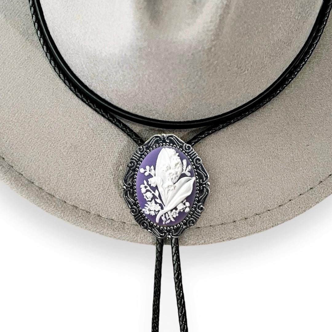 Lily of the Valley Bolo Tie, Purple Cowboy Tie Western String Tie ...