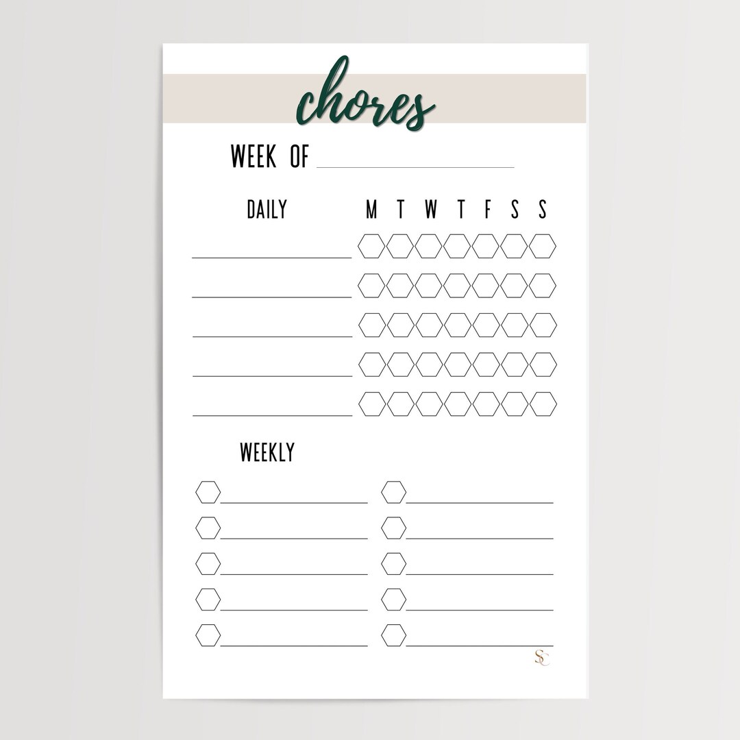 Chore Chart - Children Tasks - Homeschool Chart - Kids Chores - Reward ...