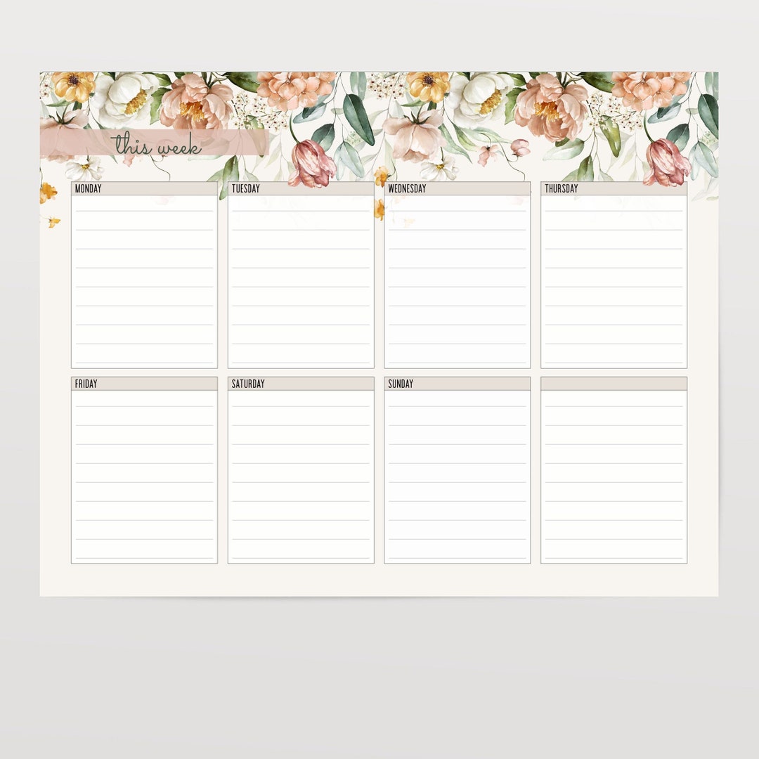 Weekly Notepad - Weekly Planner - Desk Planner - Day Planner - to Do ...