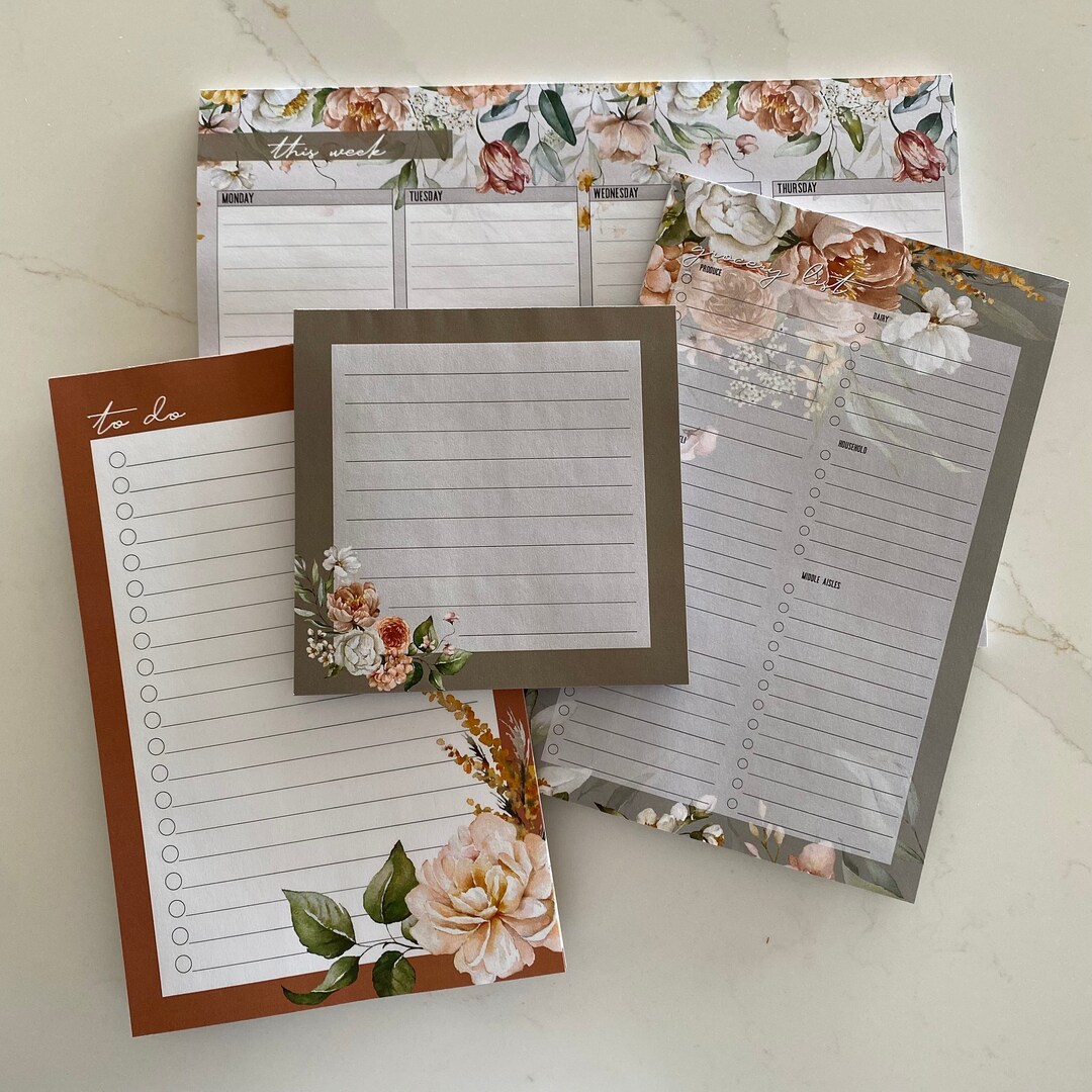 3-notepad Bundle - Floral - Etsy