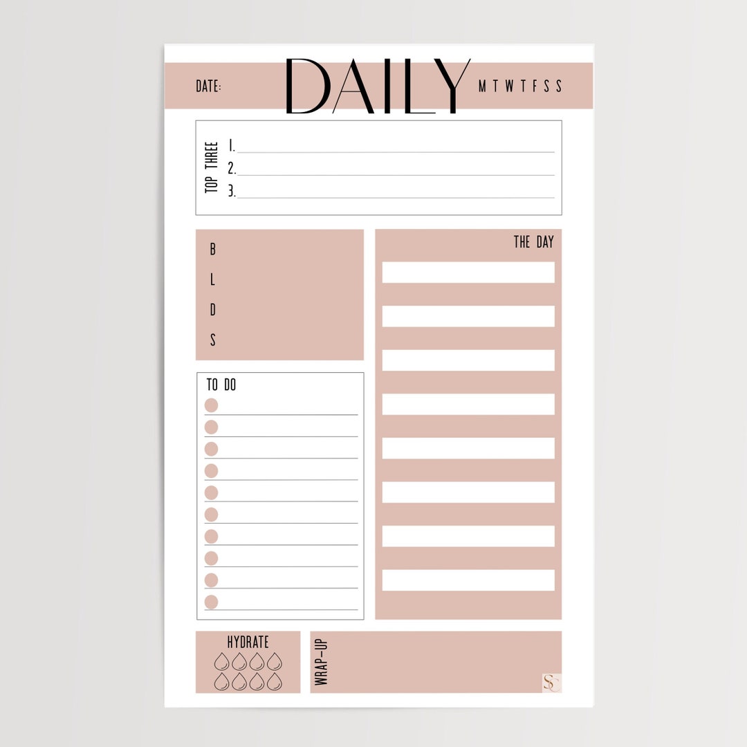 Daily Notepad - Day Planner - to Do List - Tear off Pad - Office Gift ...