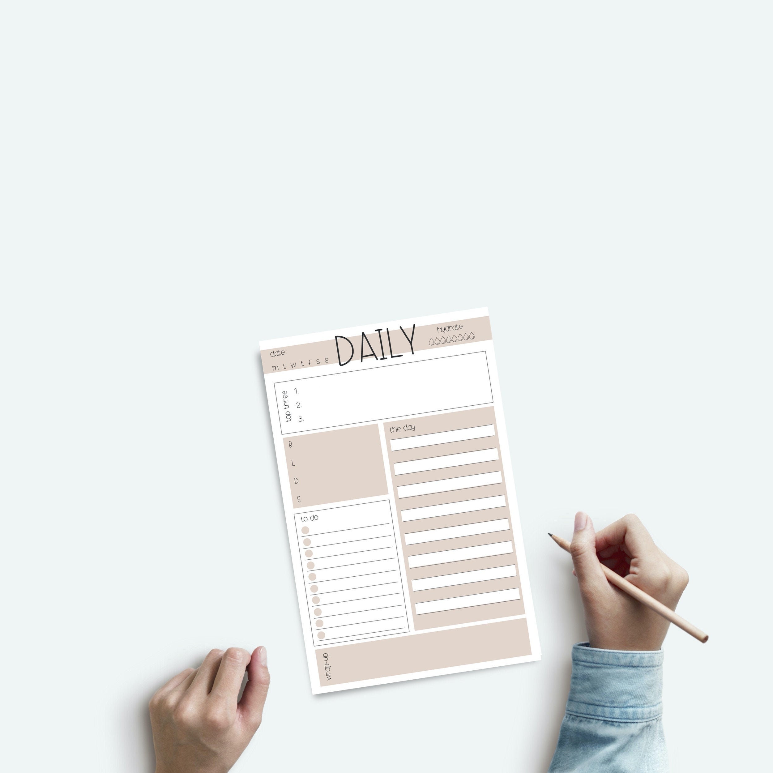 DIGITAL Daily Notepad Day Planner Tear off to Do List - Etsy