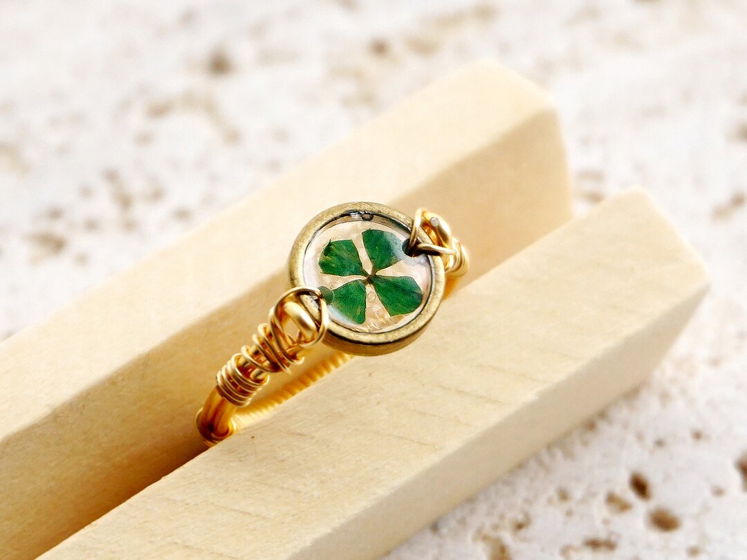 ALOTSS / Ring / Green / Clover, Boho Jewelry, Bohemian Ring, Cool Ring ...