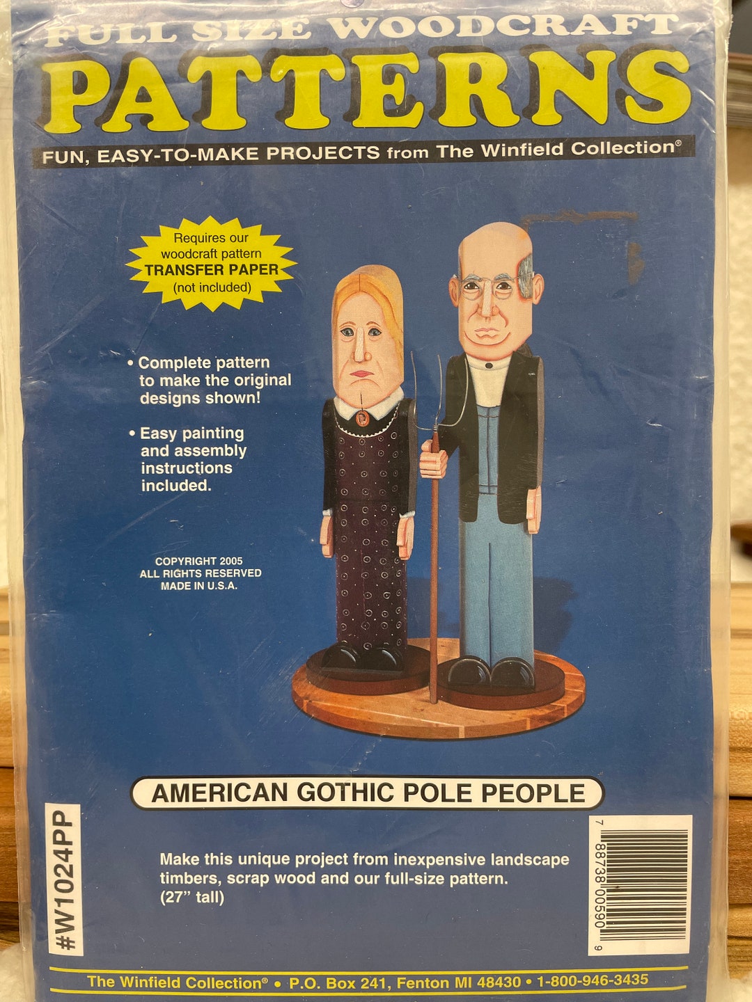 American Gothic Pole People Paper Pattern, Woodcraft Pattern, Winfield ...