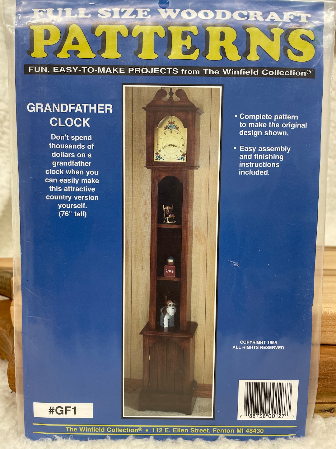 Grandfather Clock, Paper Pattern, Woodcraft Pattern, Winfield ...