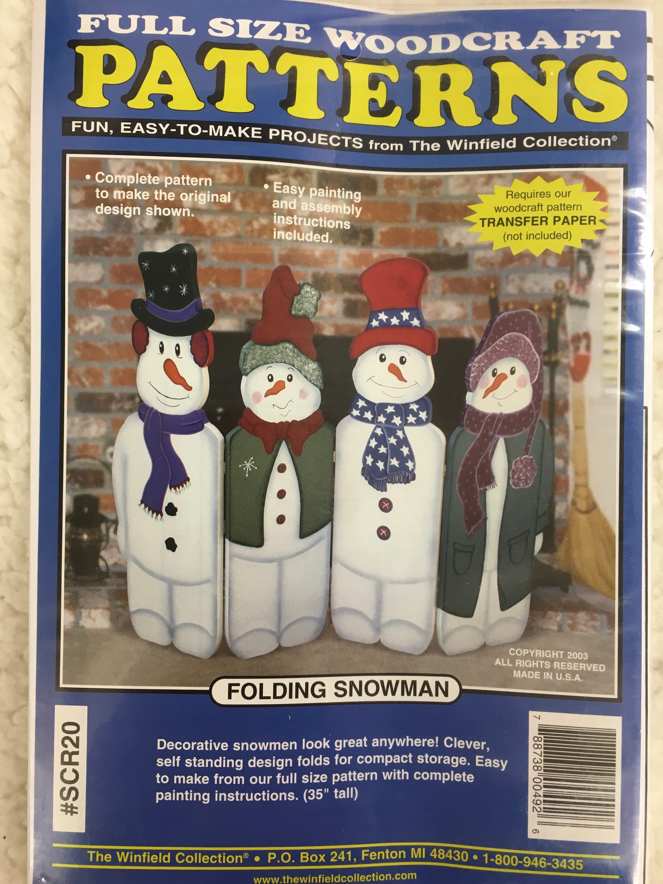 Folding Snowman, Woodcraft Pattern, Winfield Collection, Full Size ...