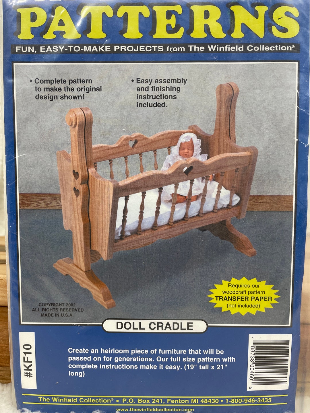 Doll Cradle, Paper Pattern, Woodcraft Pattern, Winfield Collection ...