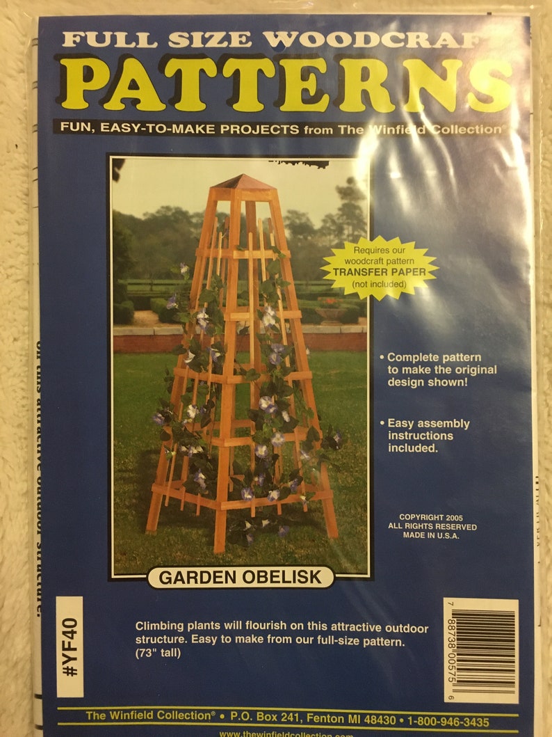 New Garden Obelisk Paper Pattern Woodcraft Pattern Winfield - Etsy