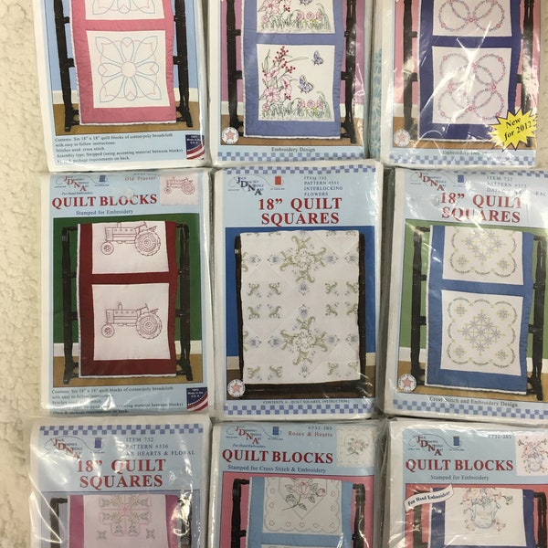 Stamped Quilt Embroidery Kits - Etsy