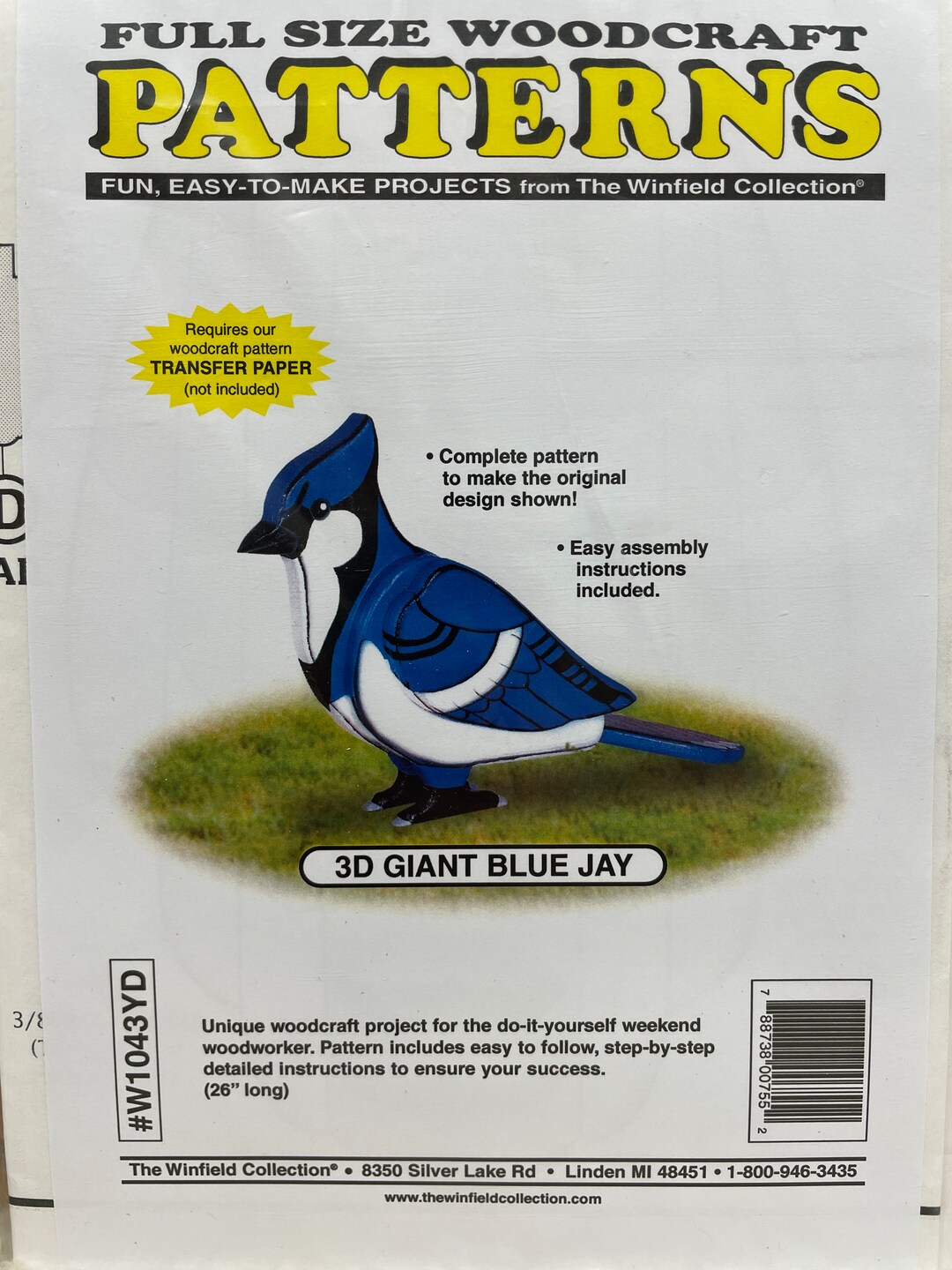 3D Giant Blue Jay Paper Pattern Woodcraft Pattern Winfield - Etsy