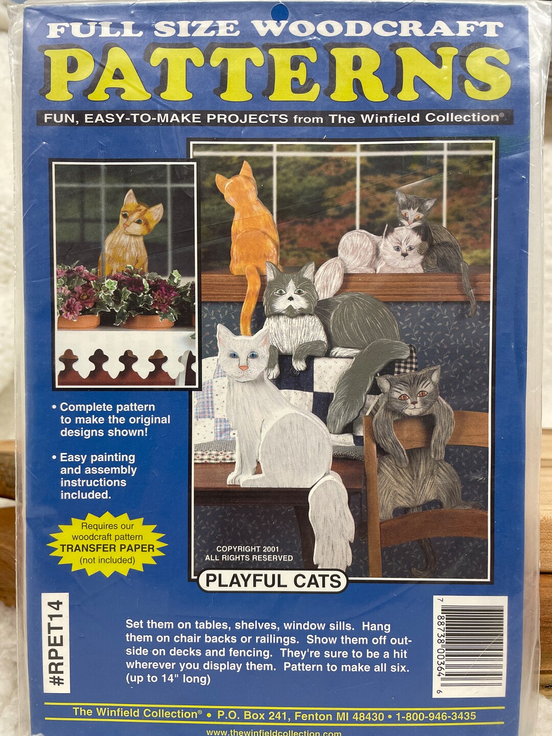 Playful Cats, Paper Pattern, Woodcraft Pattern, Winfield Collection ...