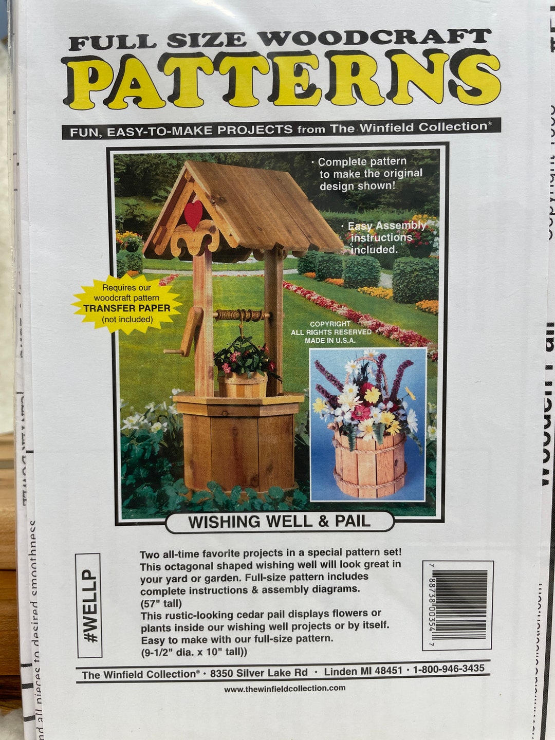 Wishing Well and Pail Paper Pattern, Woodcraft Pattern, Winfield ...