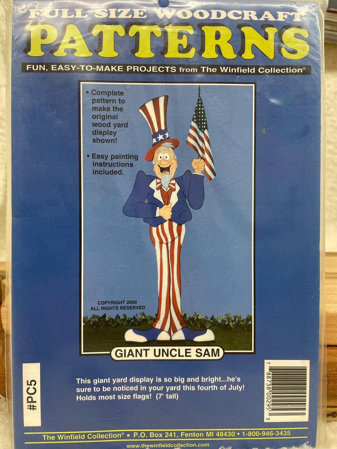 Giant Uncle Sam, Pattern, Woodcraft Pattern, Winfield Collection, P5C ...
