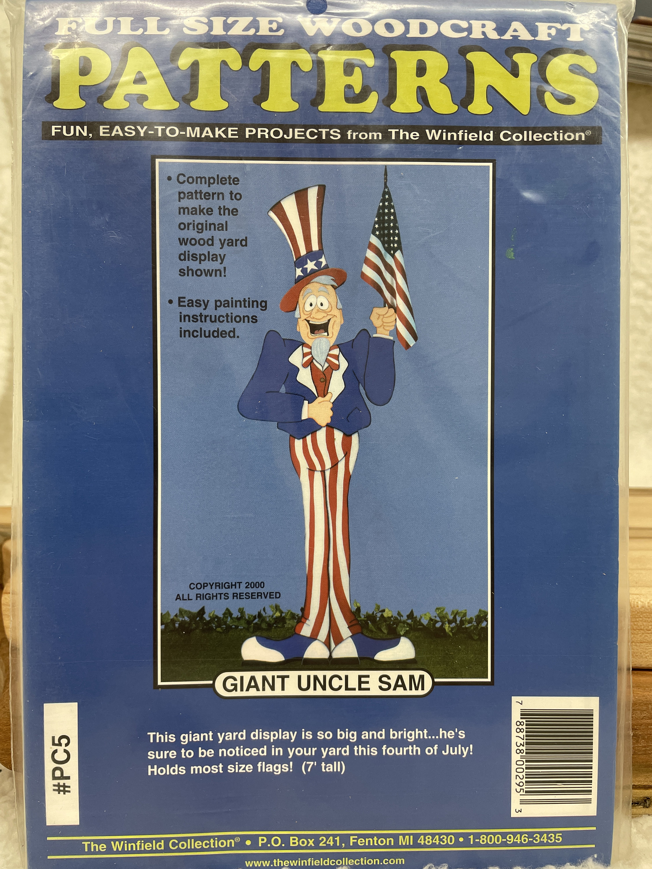 Giant Uncle Sam, Pattern, Woodcraft Pattern, Winfield Collection, P5C ...