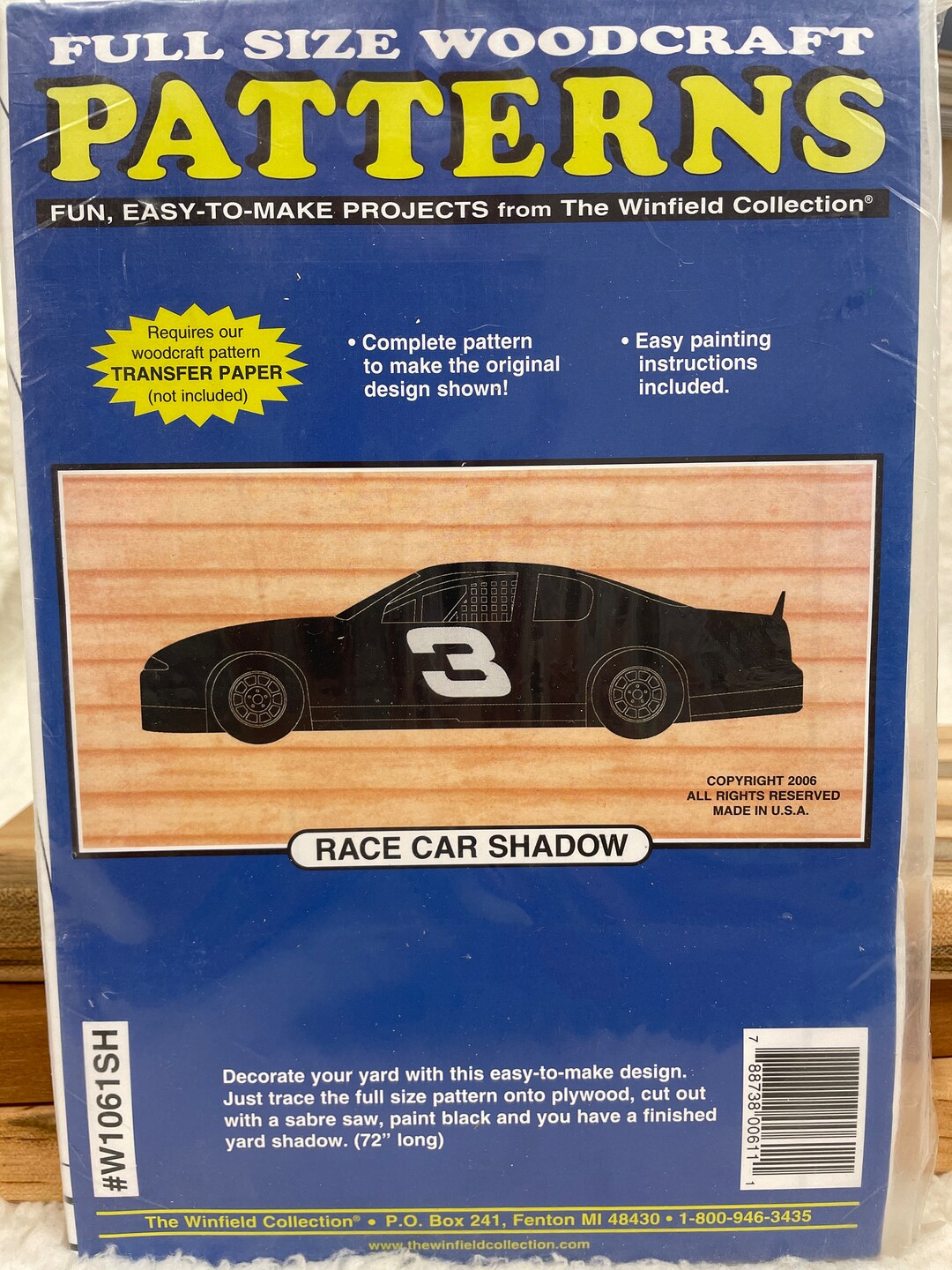 Race Car Shadow, Pattern, Woodcraft Pattern, Winfield Collection ...