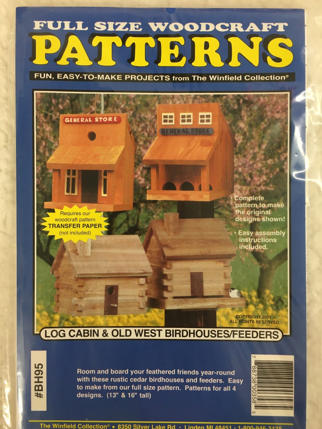 New Log Cabin & Old West Birdhouses/feeders Paper Pattern, Woodcraft ...