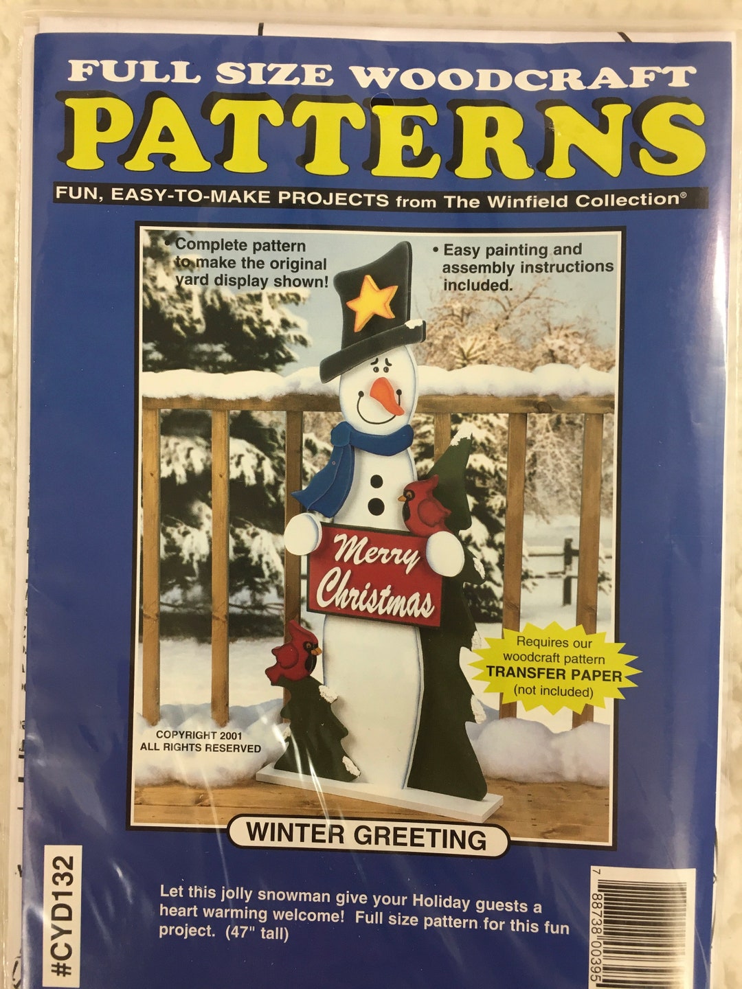 Winter Greeting Snowman, Woodcraft Pattern, Winfield Collection, Full ...