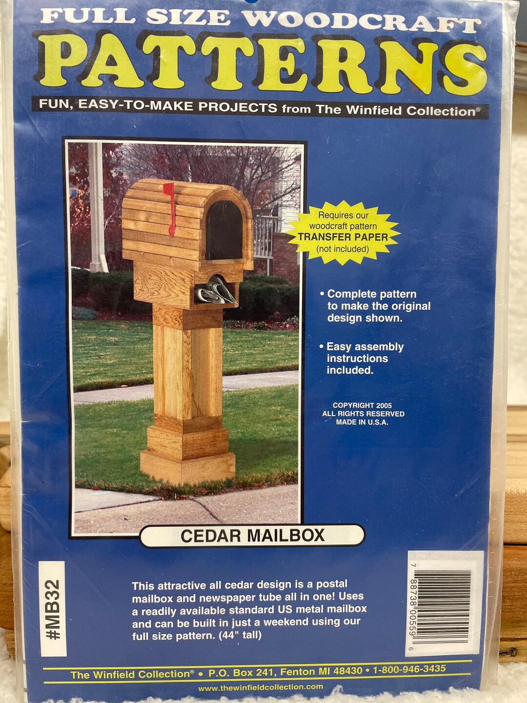 Cedar Mailbox, Pattern, Woodcraft Pattern, Winfield Collection, MB32 ...