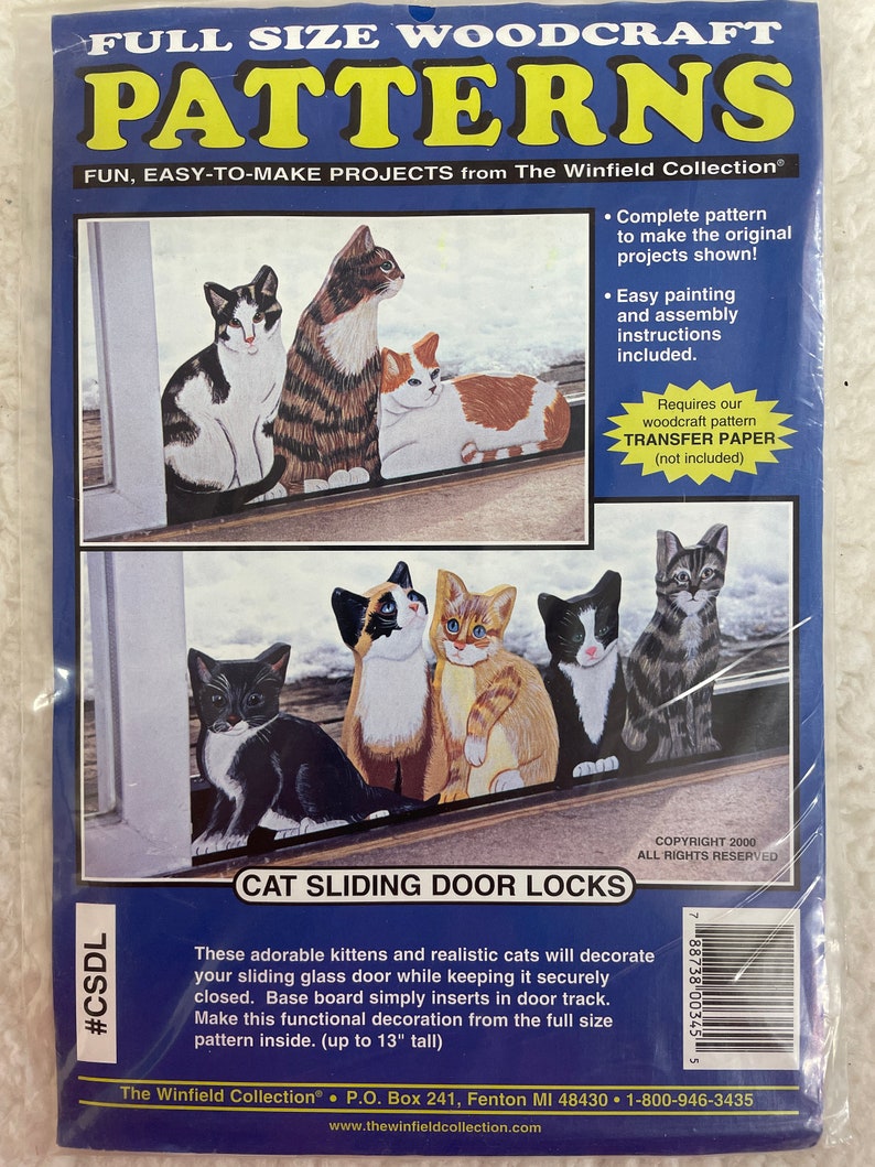 Cat Sliding Door Locks Paper Pattern Woodcraft Pattern - Etsy