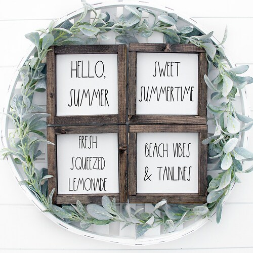 Hello Summer Sign Summer Wall Decor Tiered Tray Decor - Etsy