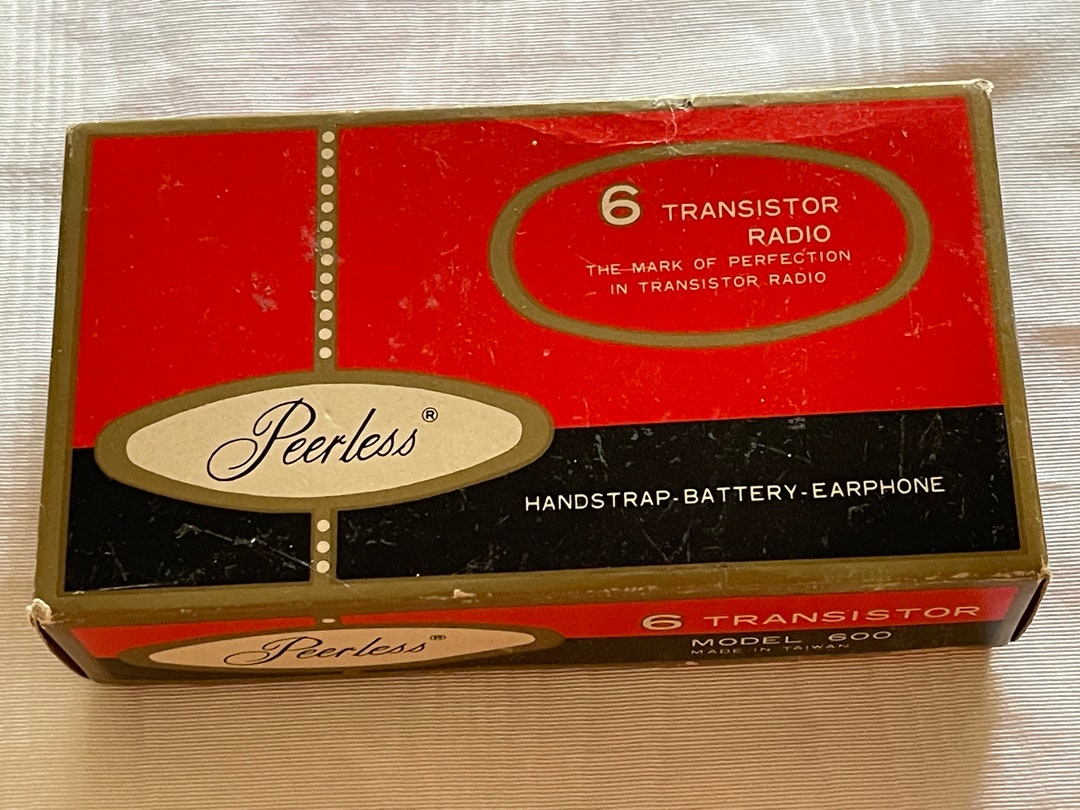 1960's~6 Transistor Peerless Radio in Original Box W. Orig. Hand Strap ...
