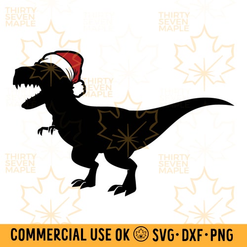 T-rex Dinosaur Santa Hat Christmas Cuttable Design SVG PNG DXF - Etsy
