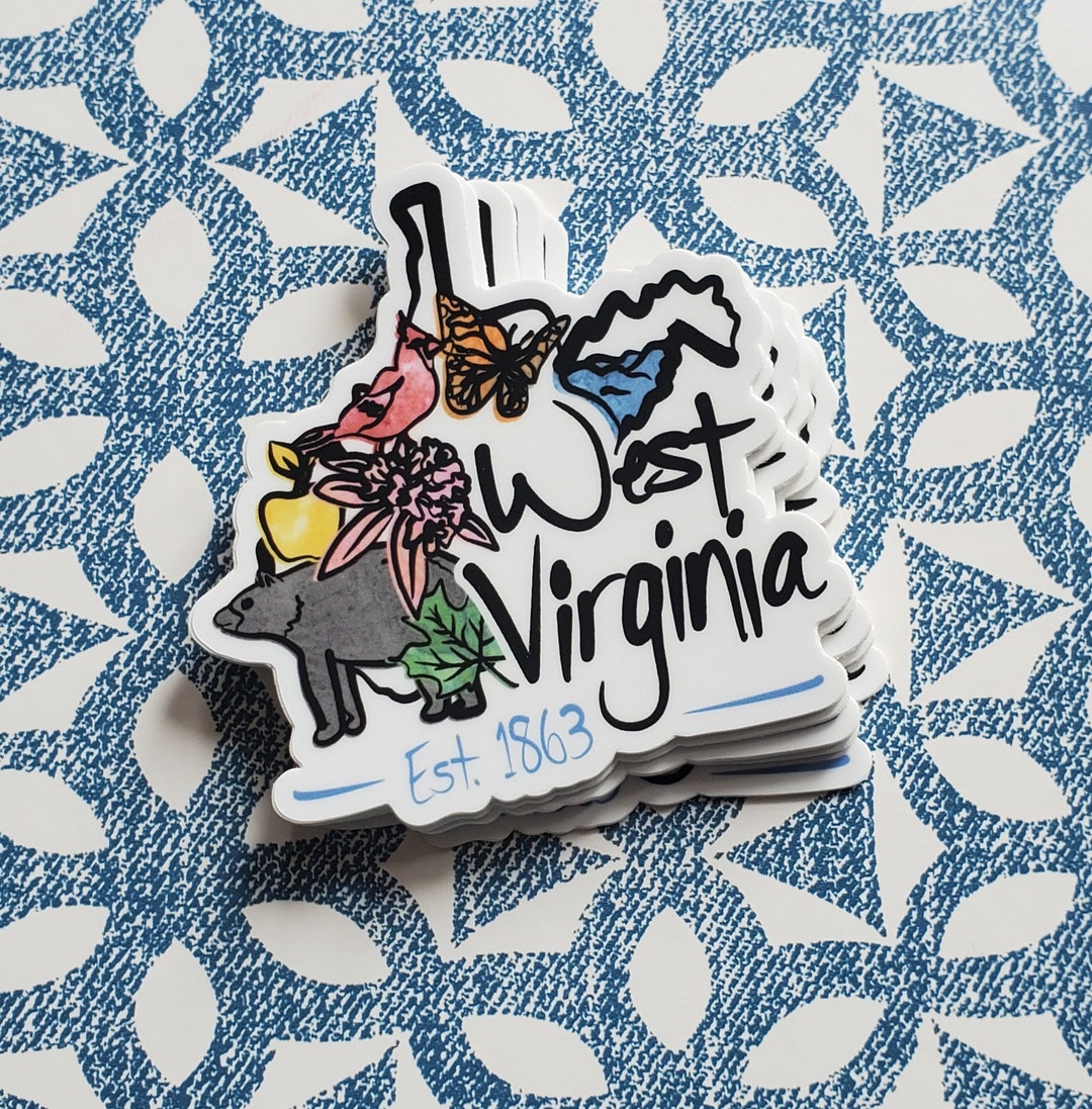 West Virginia Hand-drawn Sticker - Etsy