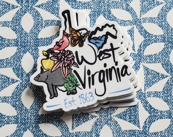 West Virginia WV State Outline Vinyl Decal Sticker - Etsy