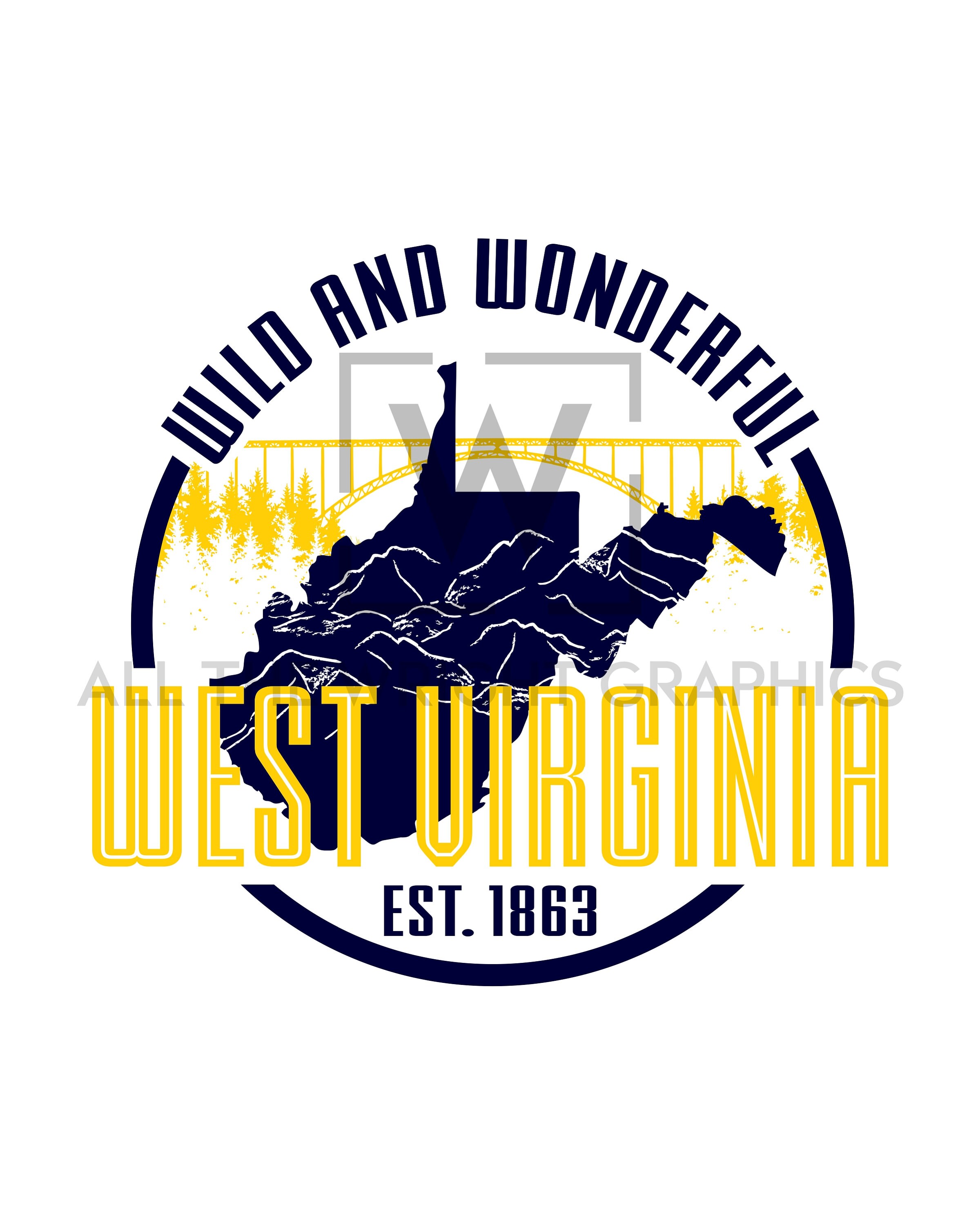 Wild & Wonderful West Virginia Graphic 8x10 Printable JPG | Etsy