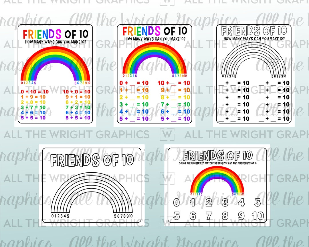 Friends of 10 - Printable Files - JPG -- Homeschool - School - Teaching ...
