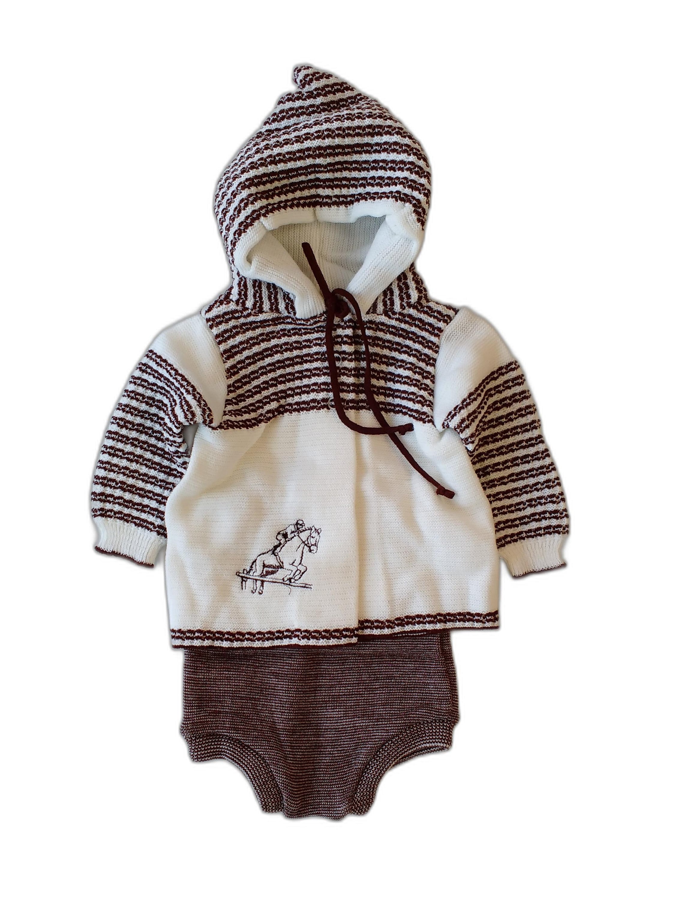 Vintage 70s Baby Jacket Stroller Set Boys Clothes Embroidery Horse ...