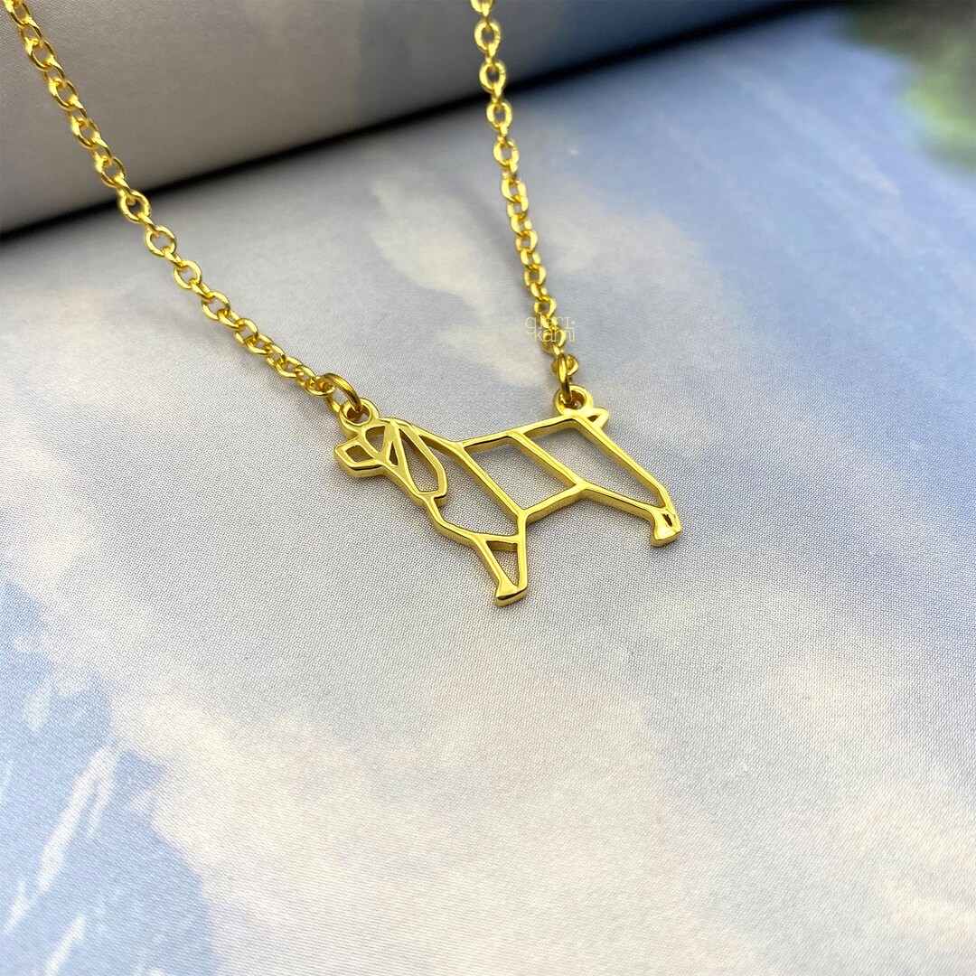 Delicate English Springer Spaniel Origami Necklace, Minimalist Dog ...