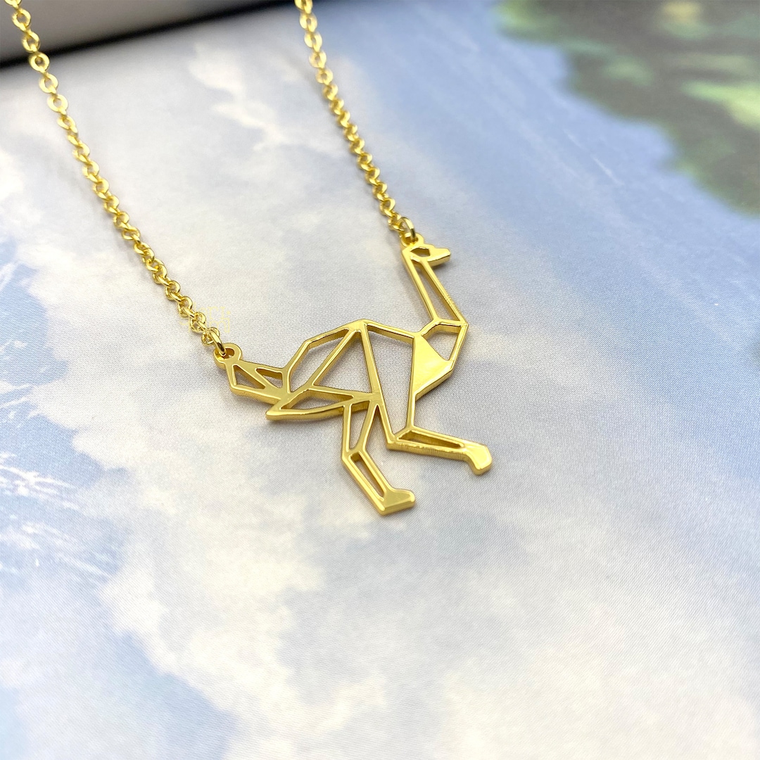 Origami Ostrich Necklace, Bird Nerd, Wildlife Jewelry, Animal Lover ...
