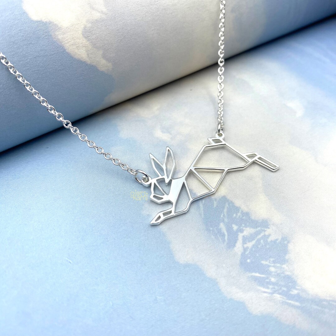 Origami Rabbit Necklace: Gold or Silver Plated Bunny Jewelry - Etsy
