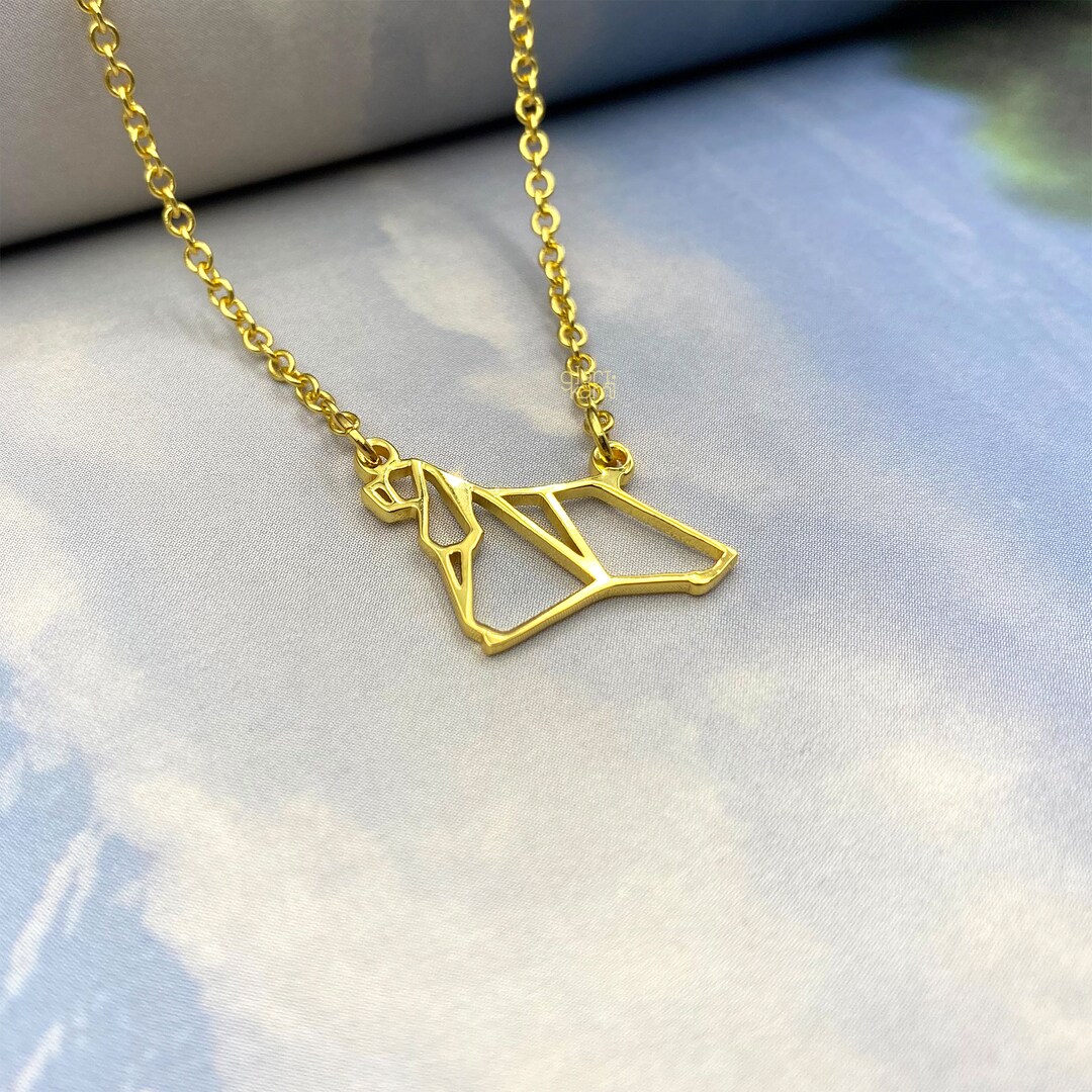 American Cocker Spaniel Dog Necklace, Origami Dog Jewelry, Pet Memorial ...