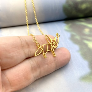 Fennec Fox Necklace, GOLD PLATED, Geometric Animal Jewelry for Woman ...