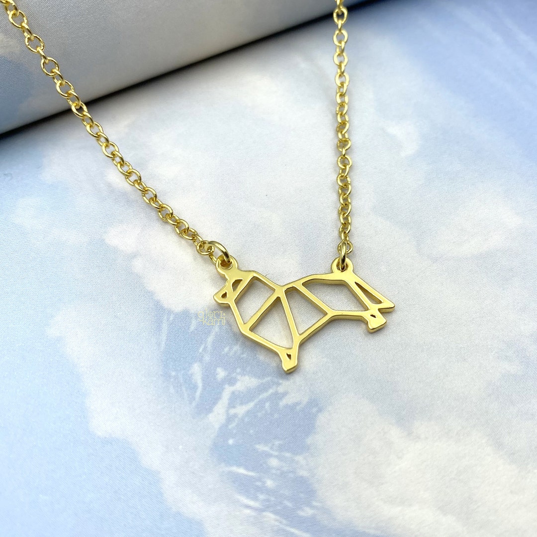 Sheltie Necklace, Shetland Sheepdog, Origami Dog Jewelry, Pet Memorial ...