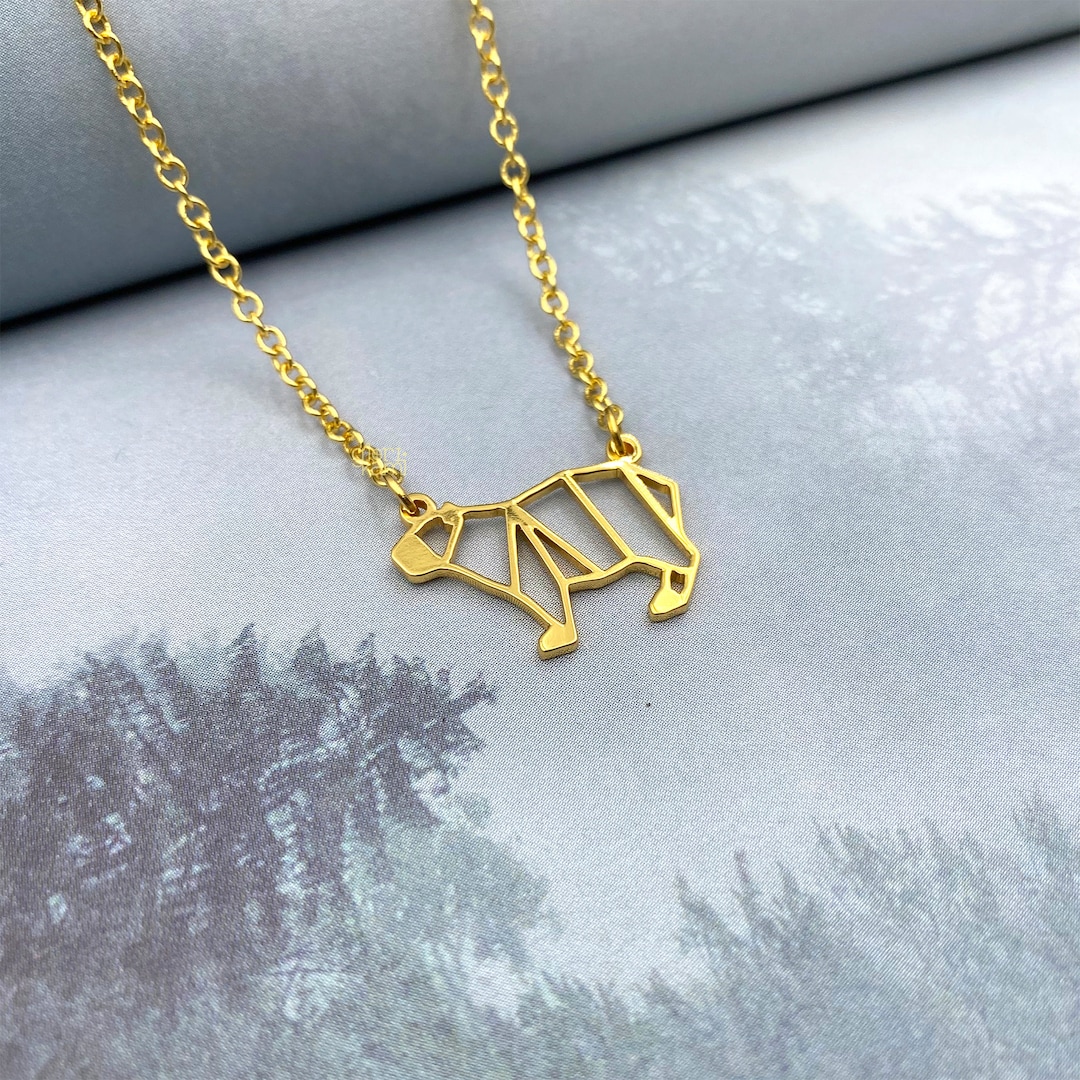 Origami Capybara Necklace, Geometric Animal Jewelry, Pet Necklace for ...