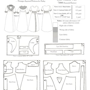 Shawl Collar Dress & Lace Insertion Dress 18in Doll Pattern - Etsy
