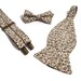 ECRU Beige BROWN Floral Bow Tie Groom Narrow Necktie Groomsmen - Etsy