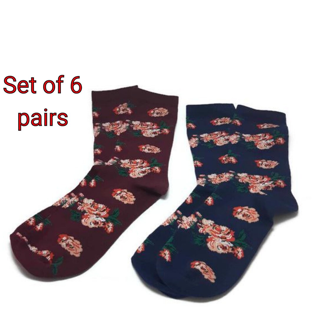 Set of 6 GROOMSMEN Proposal Socks,floral Socks Men,personalized Gift ...